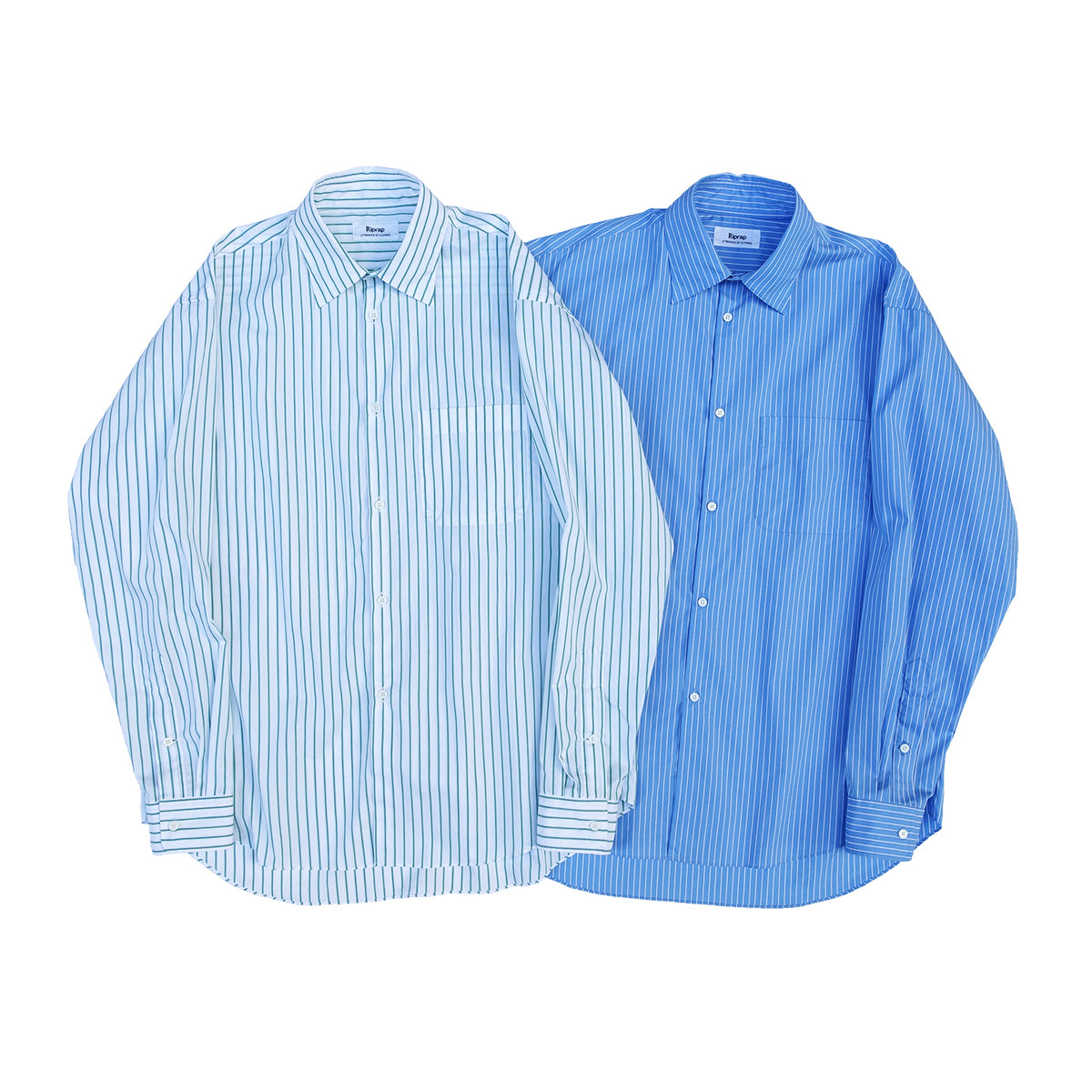REGULAR COLLAR SH (POPLIN STRIPE) Riprap リップラップ – SCREEN STORE